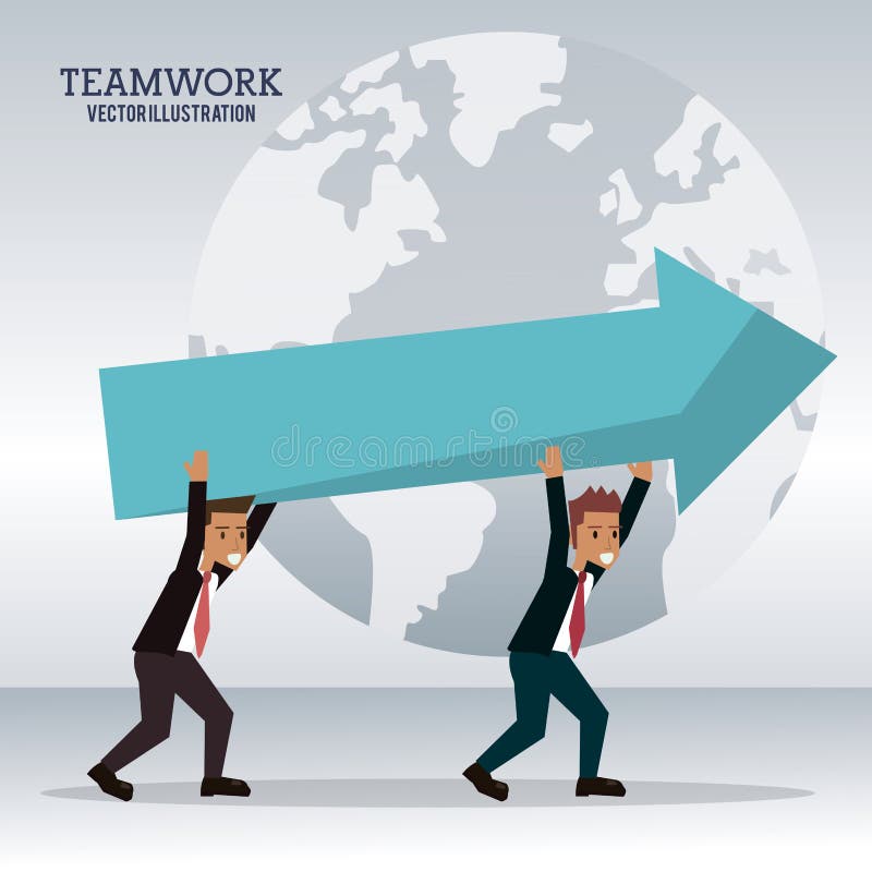 Men Business Carrying Arrow Team Work Stock Vector - Illustration of ...