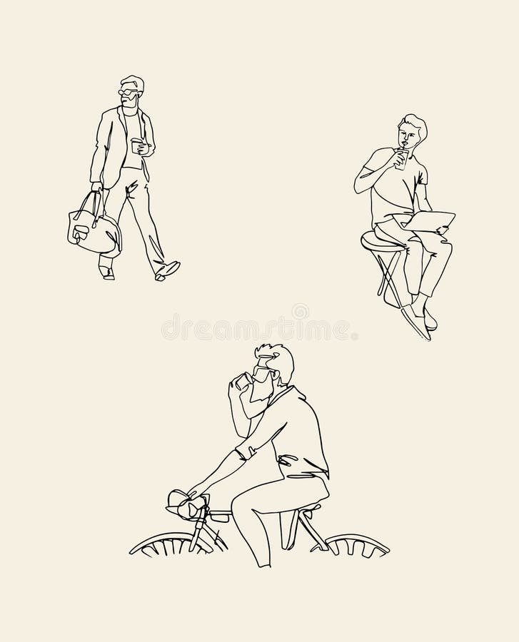 Men are Businessmen. Line Drawing of Men. Illustration of People ...