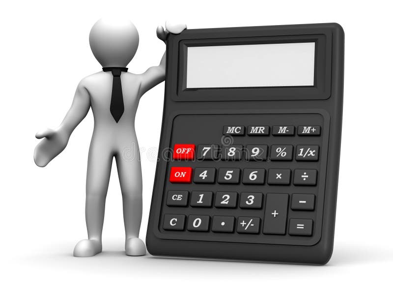 Men with calculator stock illustration. Illustration of isolated - 10133719