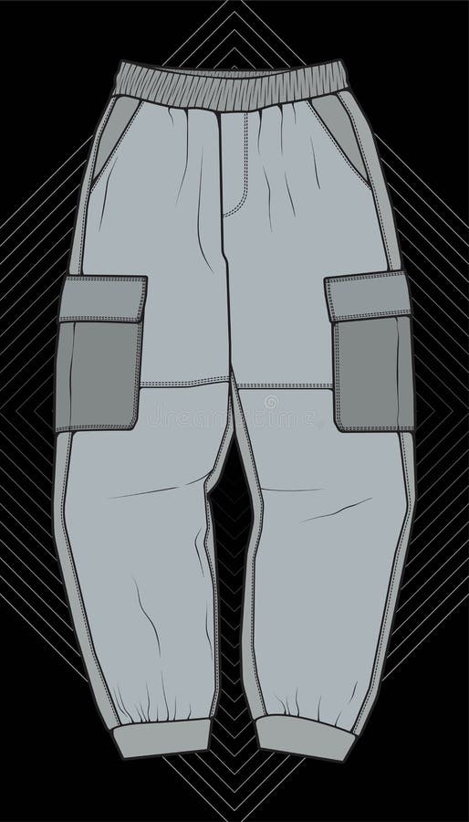 Cargo Pants Vector Side Stock Illustrations – 82 Cargo Pants Vector ...