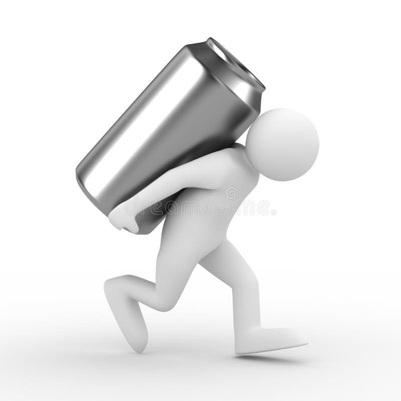 Men carry can on back stock illustration. Illustration of carry - 11966863