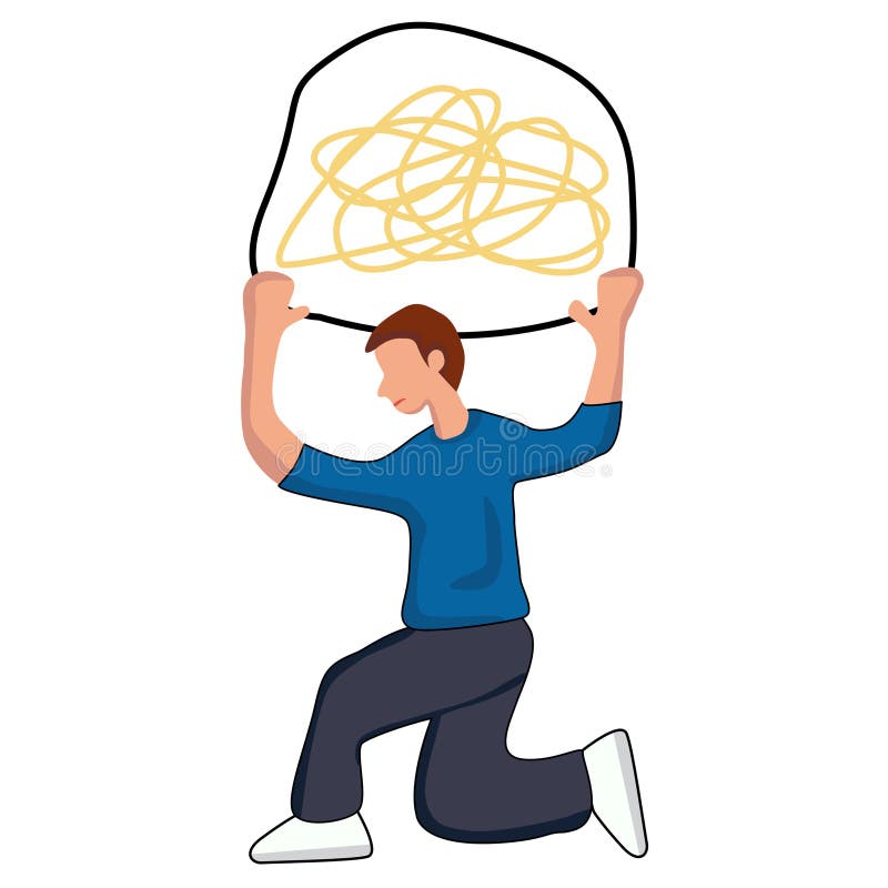 Men Carry Feeling Stressed Problems. Cartoon Stock Vector ...