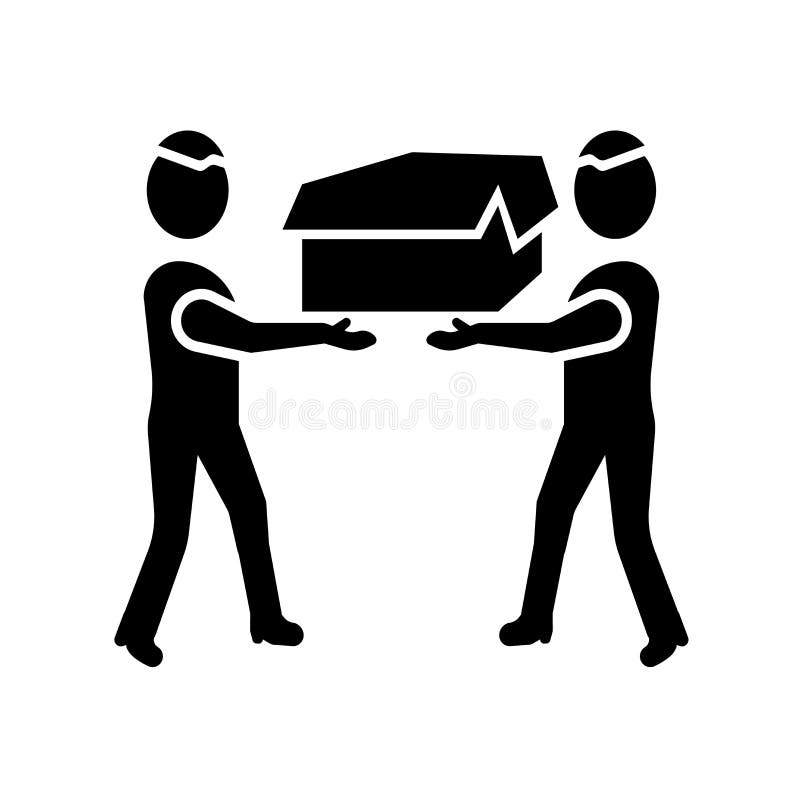 Men carry box on back stock illustration. Illustration of container ...