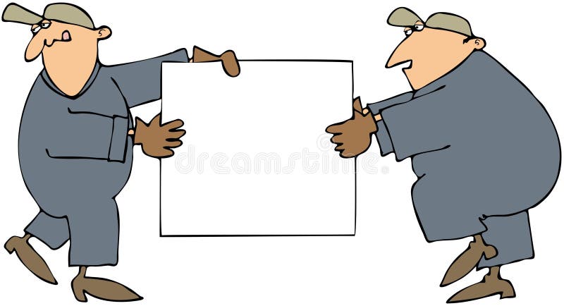 Men Carrying a Sign stock illustration. Illustration of carry - 17744200