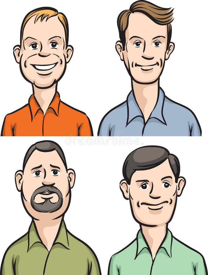 Men cartoon faces stock vector. Illustration of happy - 86712498