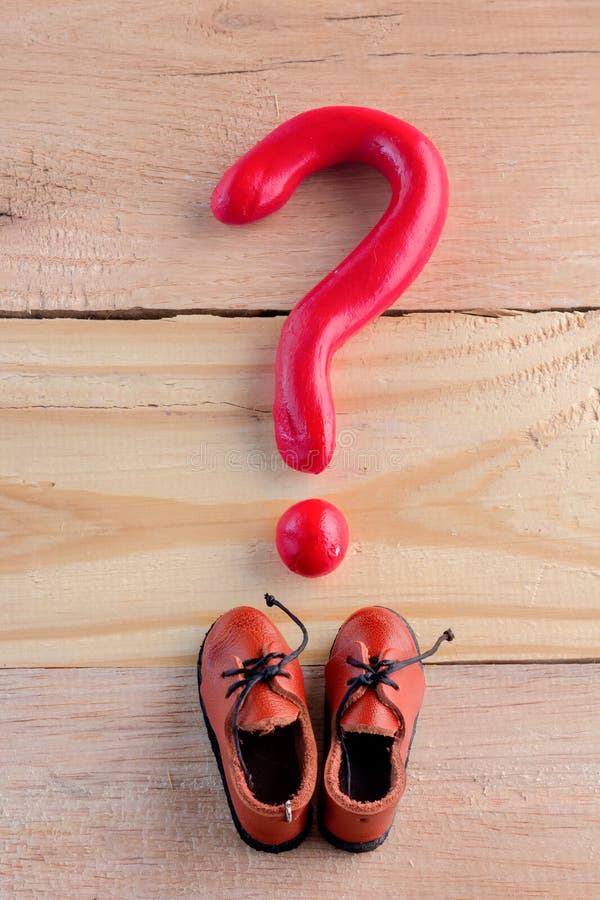 Men Casual Shoes and a Question Mark Stock Image - Image of floor ...