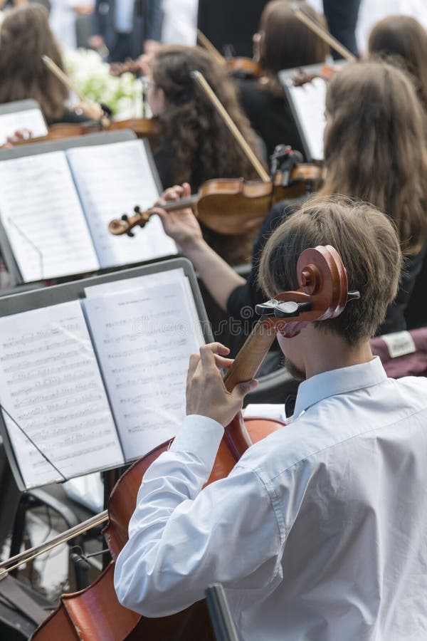 Men with a Cello in an Orchestra Editorial Photography - Image of ...