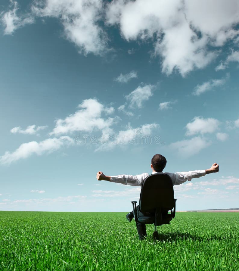 Men on chair stock image. Image of open, scene, grass - 11635555