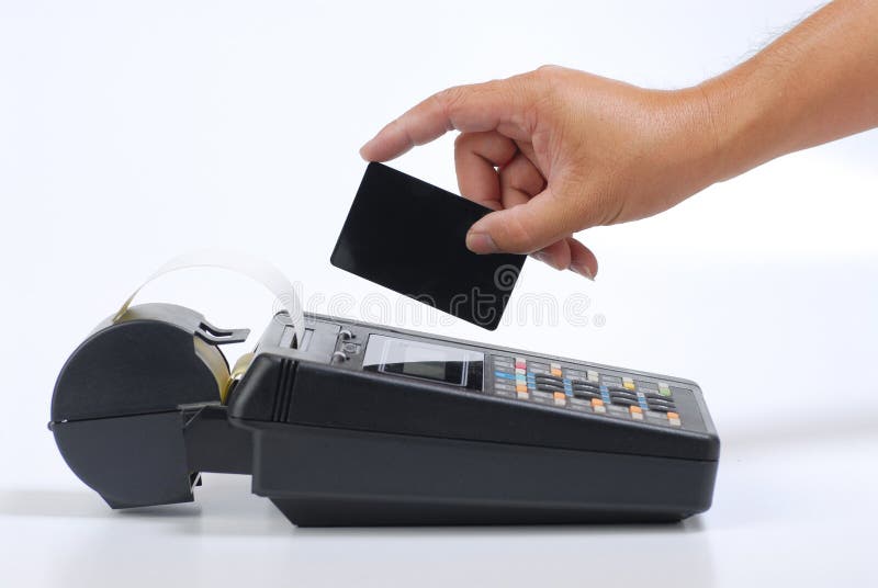 Cash on Credit Card Machine Stock Image - Image of blank, card: 16156399