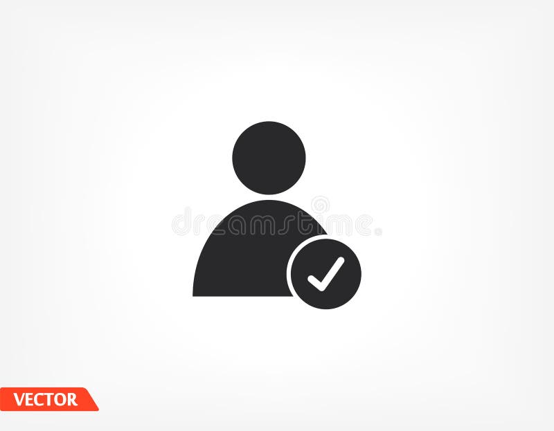 Men Check Mark Vector Icon. Check Mark. Person with a Mark on the Side ...