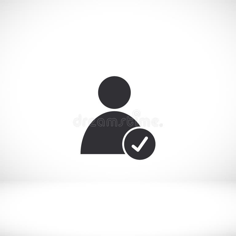 Men Check Mark Vector Icon. Check Mark. Person with a Mark on the Side ...