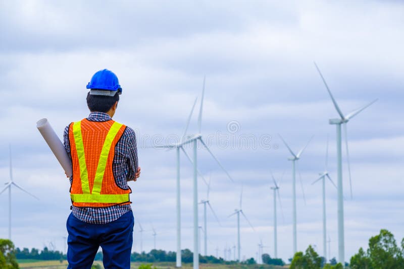 Men are Checking Computer Systems Work Site Blueprints Stock Image ...