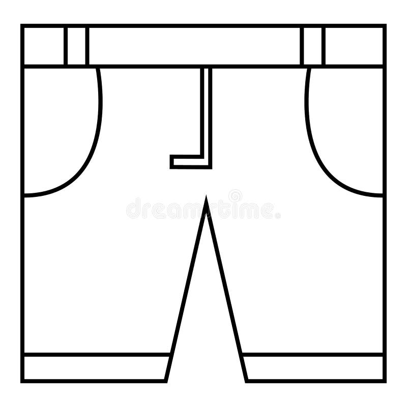 Men Classic Shorts Icon, Outline Style Stock Vector - Illustration of ...