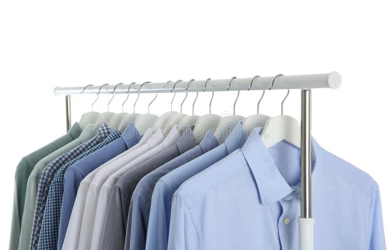 Men Clothes Hanging on Wardrobe Rack Stock Image - Image of interior ...