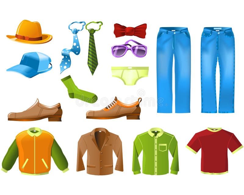 Men clothes icon set stock vector. Illustration of briefs - 3027302