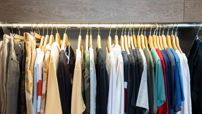 Men Clothes in Modern Garments Shop Stock Photo - Image of empty ...