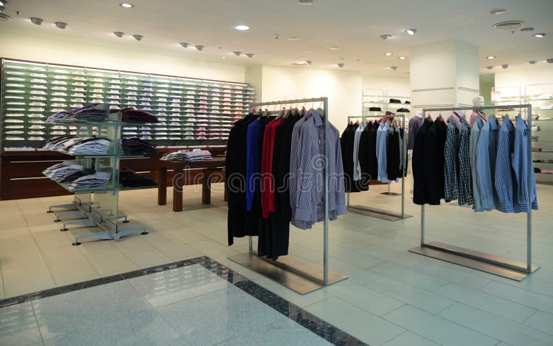 Men clothes in shop stock photo. Image of boutique, hangers - 16597472