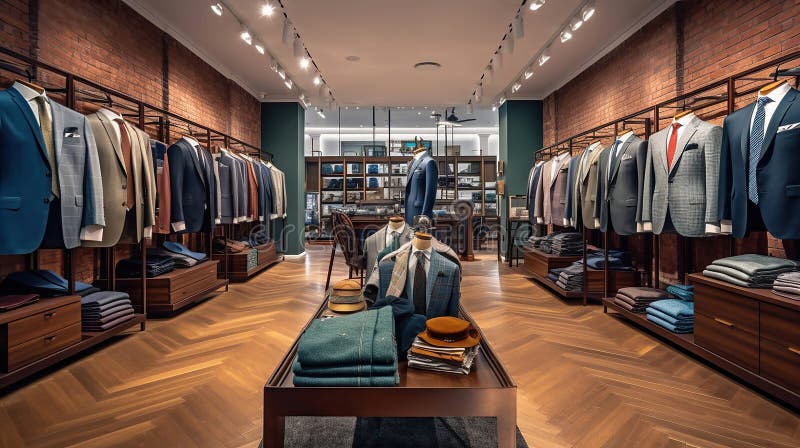 Men Clothing Store. Generative Ai Stock Photo - Image of wear, textile ...