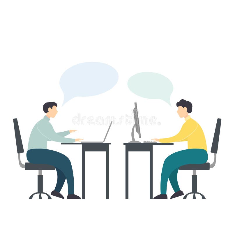 Men with Computers stock vector. Illustration of coworking - 134236314