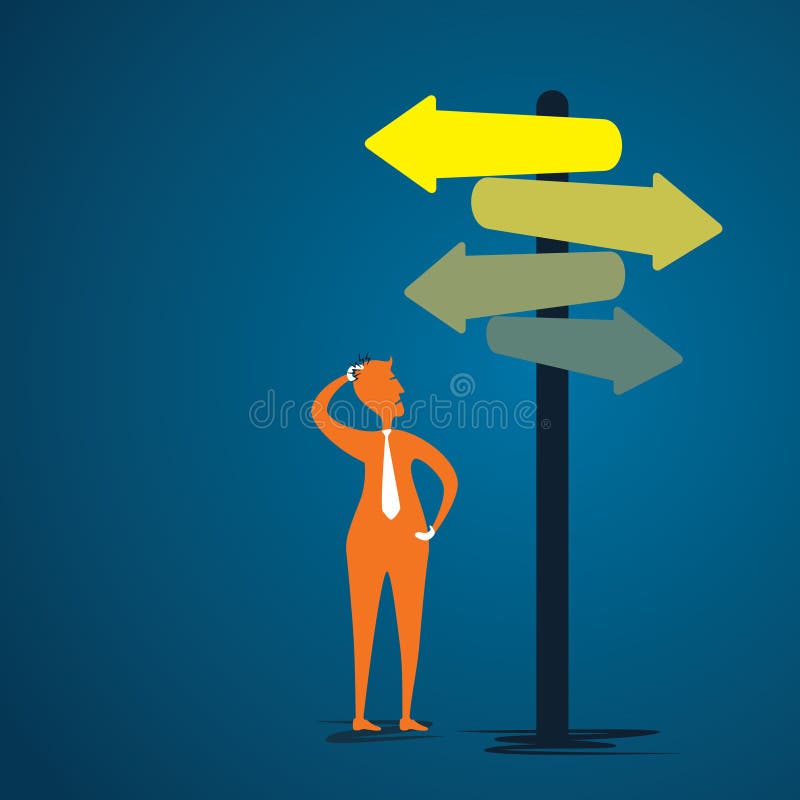 Men Confuse about Direction Stock Vector - Illustration of person, male ...