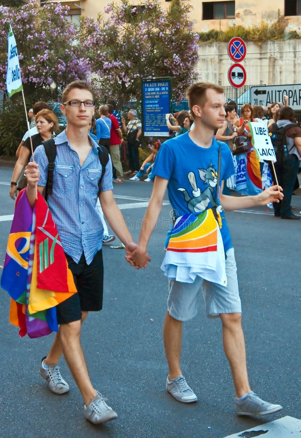 Men couple. Gay Pride 2009 editorial stock image. Image of ...