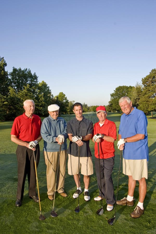 Men Playing Golf on Course stock photo. Image of chip - 6077554