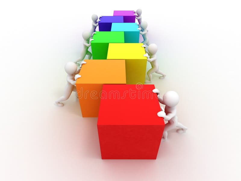 Three men. Teamwork stock illustration. Illustration of blue - 9119371