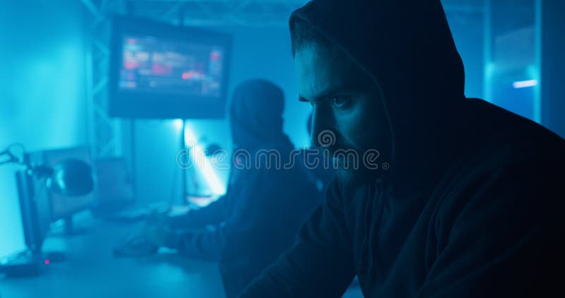 Men of Cyber Security Working on Secret Base Stock Image - Image of ...