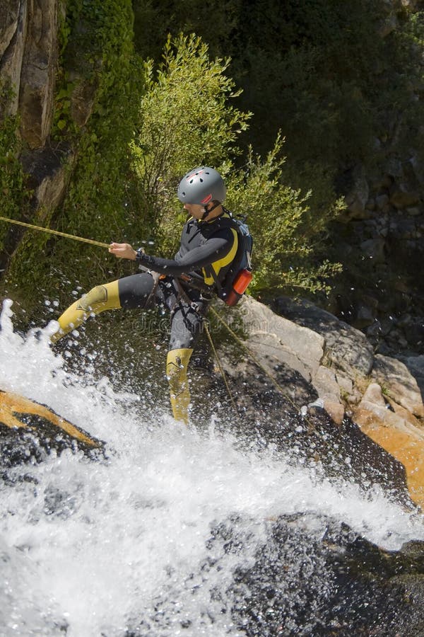 Canyoning rope stock photo. Image of suspension, descending - 3034878
