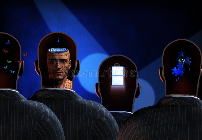 Men reveal mind stock illustration. Illustration of idea - 114314913