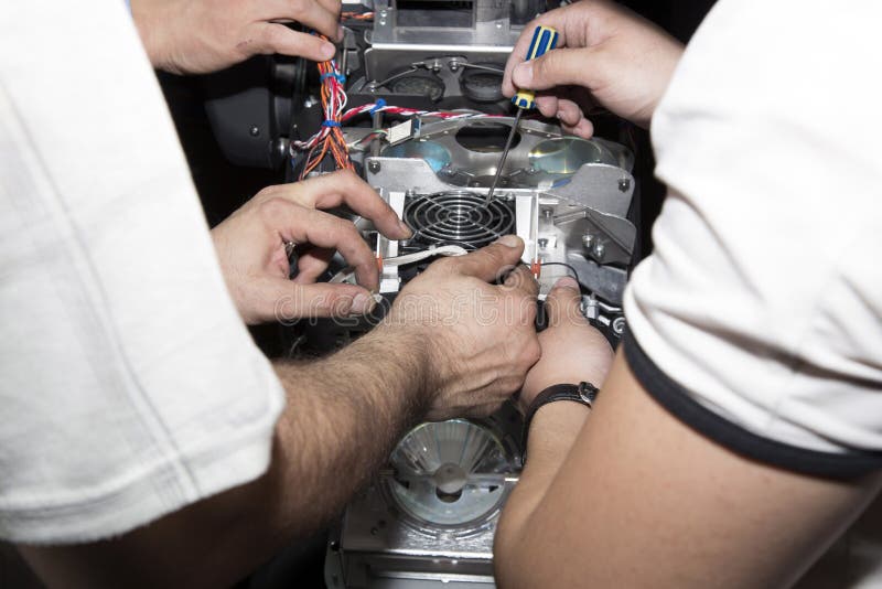 Men Doing Repair of Technique Stock Image - Image of spare, expert ...
