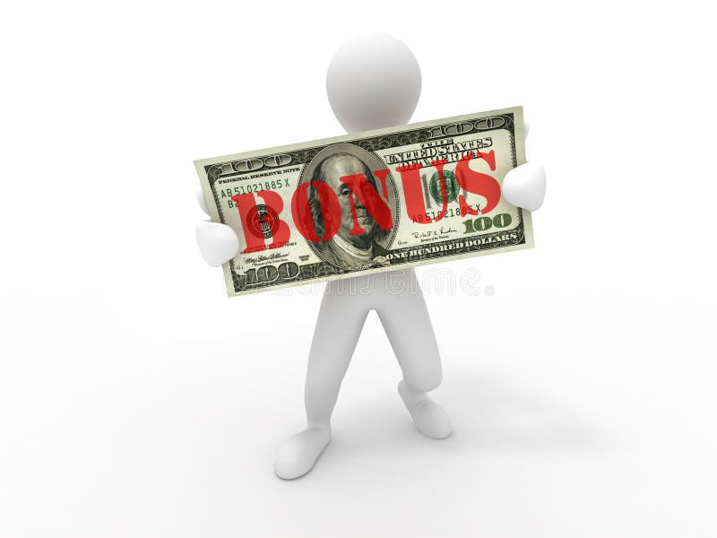 Men with dollar. bonus stock illustration. Illustration of person ...