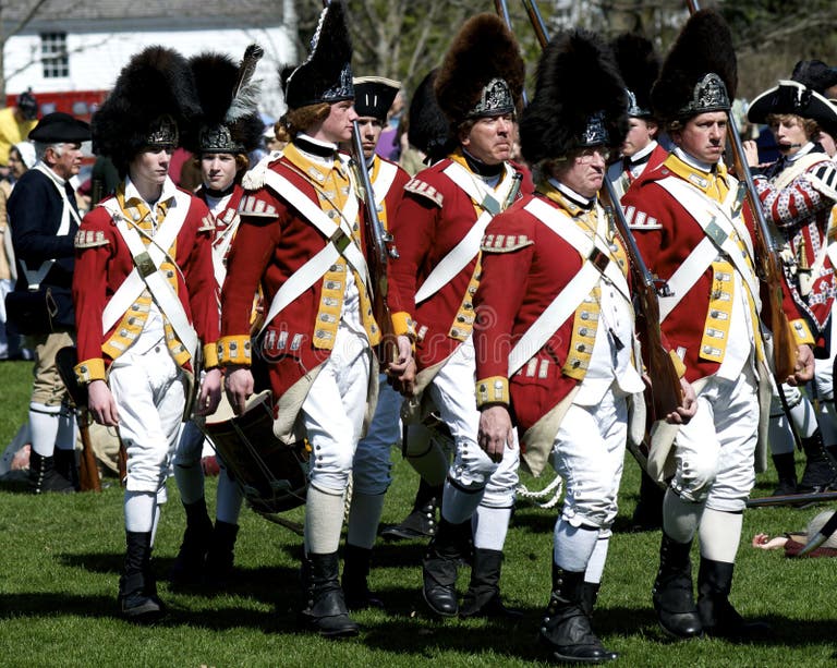 Men Dressed As British Redcoats Editorial Stock Image - Image of march ...
