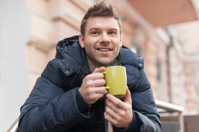 Men drinking coffee. stock image. Image of casual, drink - 32781777