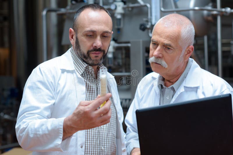 Men Drinking and Testing Craft Beer at Brewery Stock Image - Image of ...