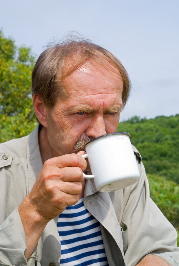 Men drinks tea 3 stock image. Image of close, male, lunch - 13259271