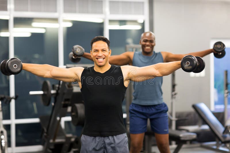 Men dumbbell workout stock image. Image of club, fitness - 47293311