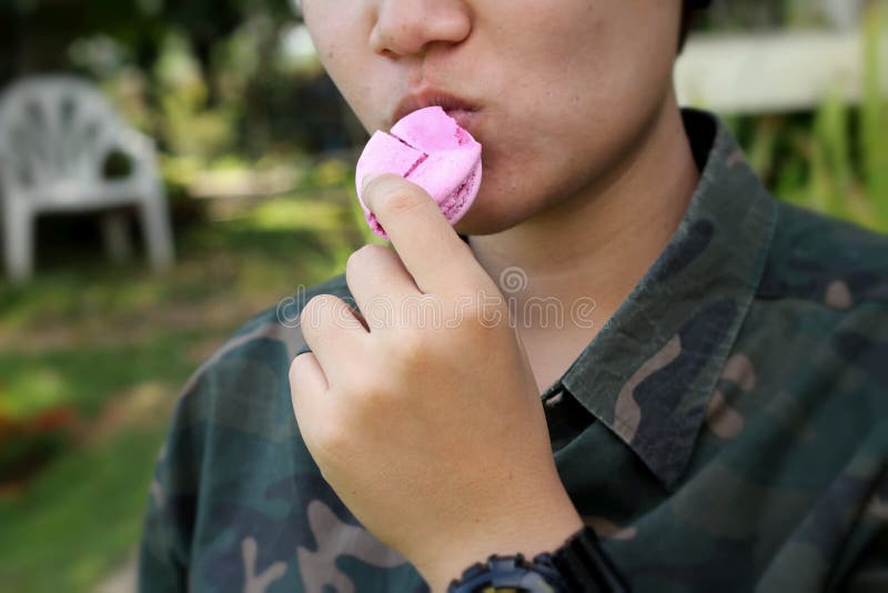 Men Eating French Macaroons is Delicious Stock Photo - Image of ...