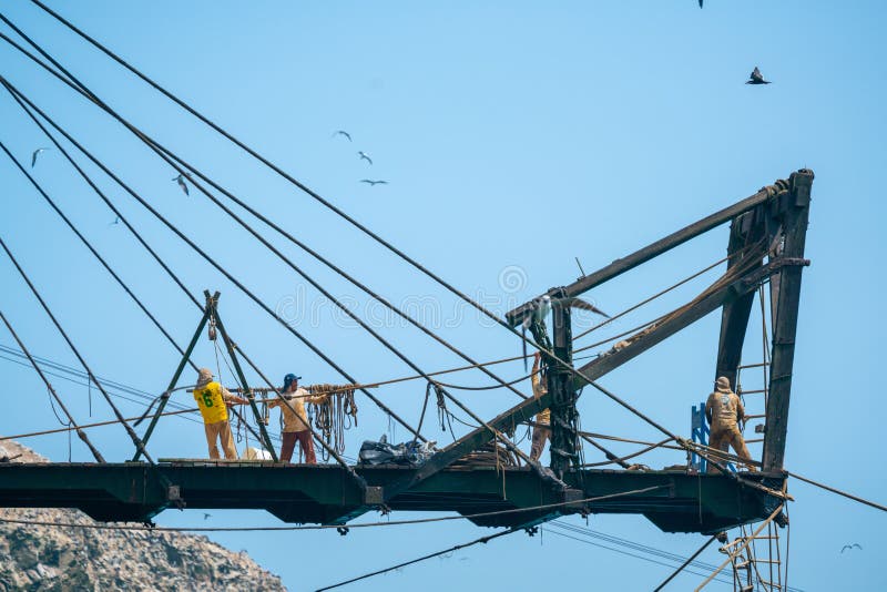Men Employed in the Extraction of Guano in the Ballestas Islands ...