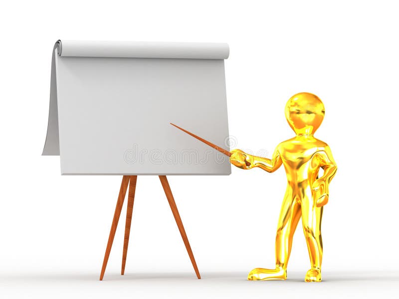 3d Small People with Empty Board Stock Illustration - Illustration of ...