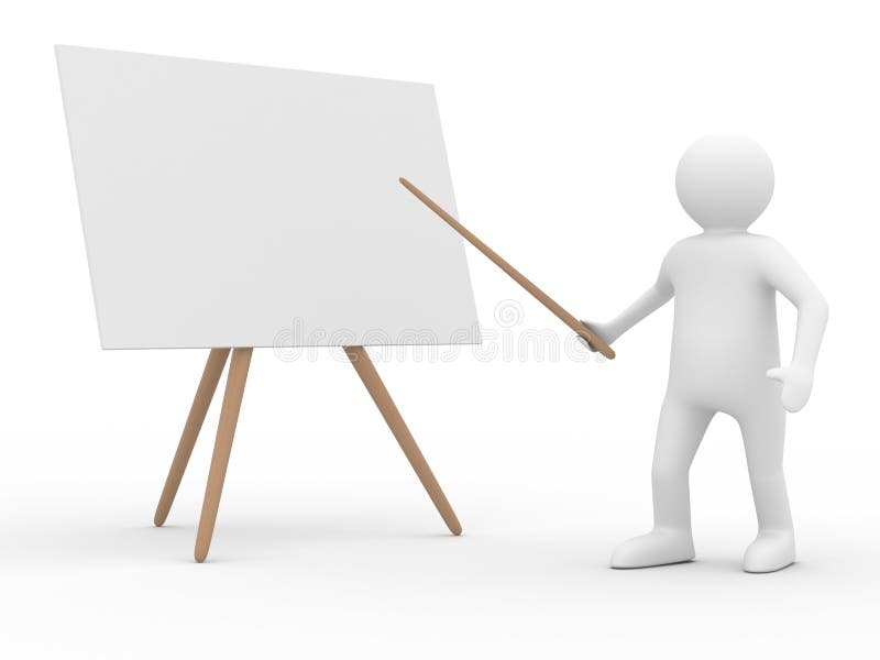 3d Small People with Empty Board Stock Illustration - Illustration of ...