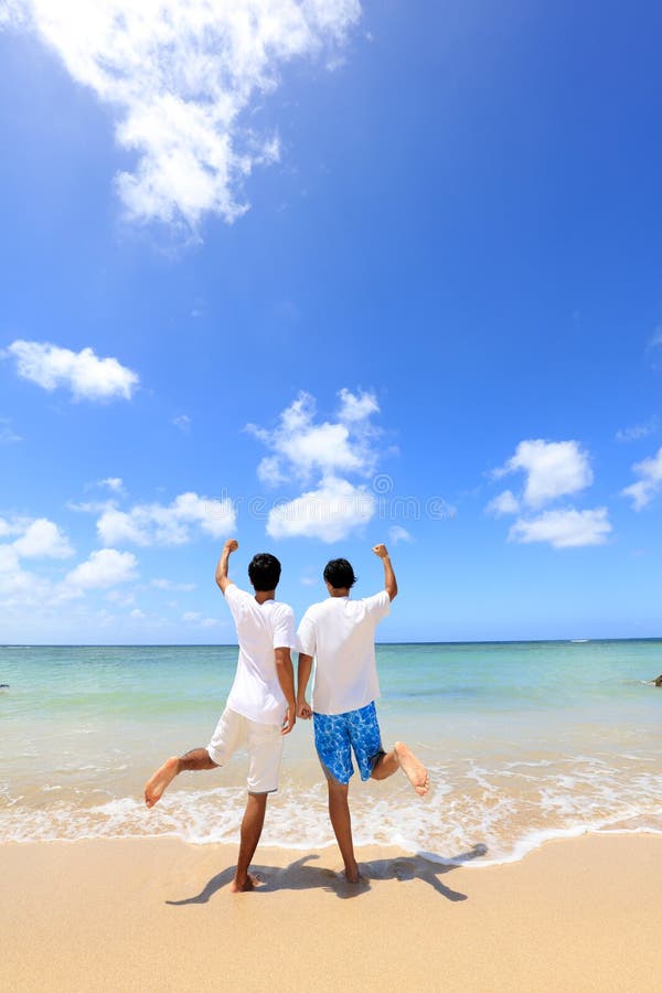 Men enjoy the sun. stock image. Image of pacific, enjoying - 59314567