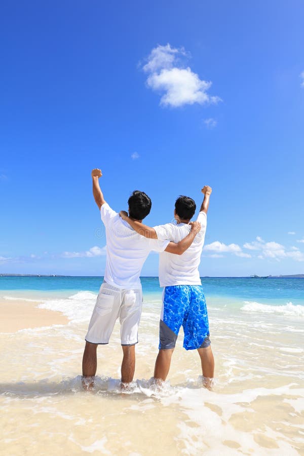 Men enjoy the sun. stock image. Image of pacific, enjoying - 59314567