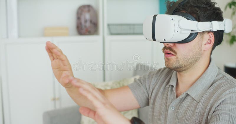 Men Experience Possibilities of VR and AI Stock Video - Video of ...