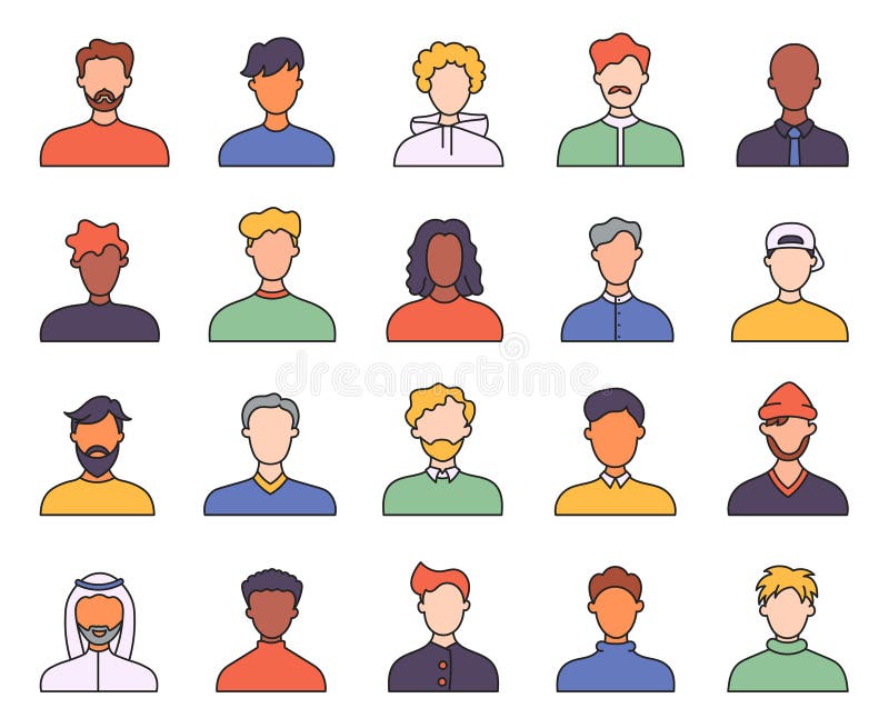 Men Face Avatars. Unknown or Anonymous Person Stock Vector ...