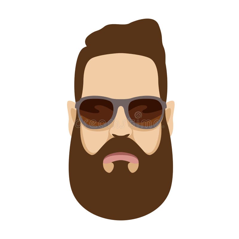 Men Face Vector Illustration Style Flat Stock Vector - Illustration of ...