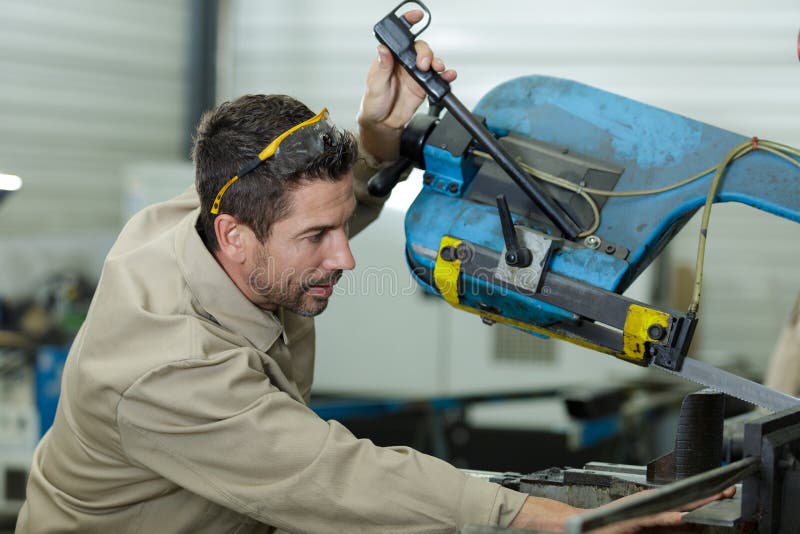 Man in factory stock photo. Image of production, metallurgy - 235483082