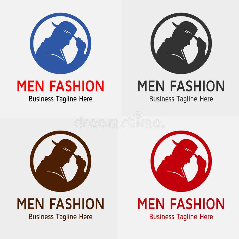 Men Fashion Logo Vector Silhouette Stock Vector - Illustration of ...