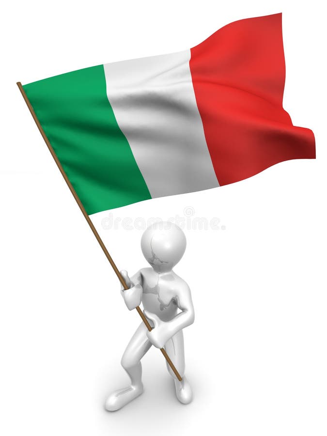 Men with flag. Italy stock illustration. Illustration of rippled - 10628451