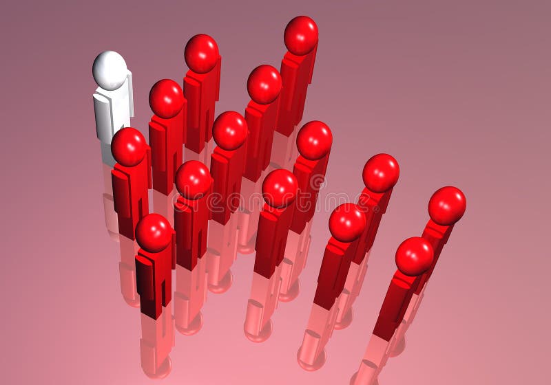 Men forming a red arrow stock illustration. Illustration of business ...